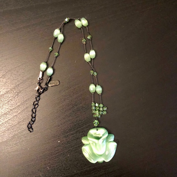 Dabby Reid | Jewelry | Dabby Reid Andrea Necklace Green Cats Eye | Poshmark